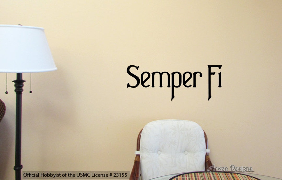 Marines Semper Fi Logo, Vinyl WALL Art, Always Faithful Motto, US ...