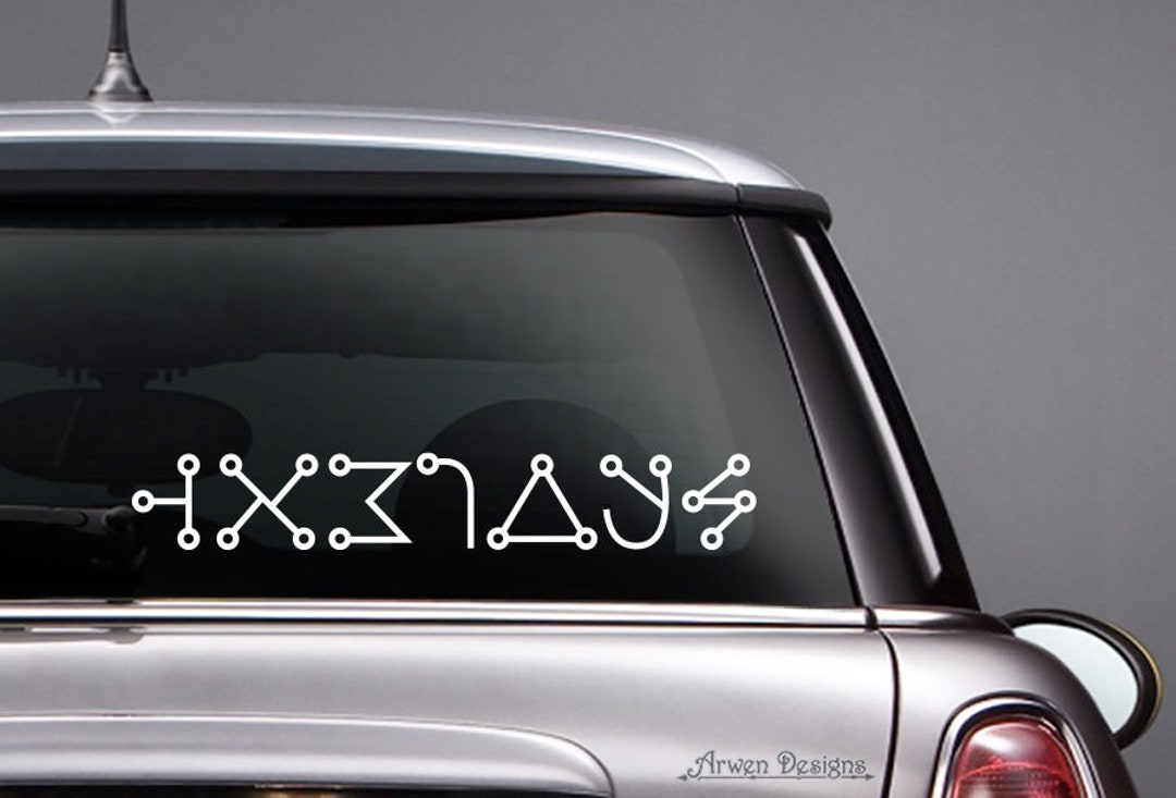 Angelic Script Vinyl CAR DECAL, Set of 22 Celestial Alphabet - Angel ...