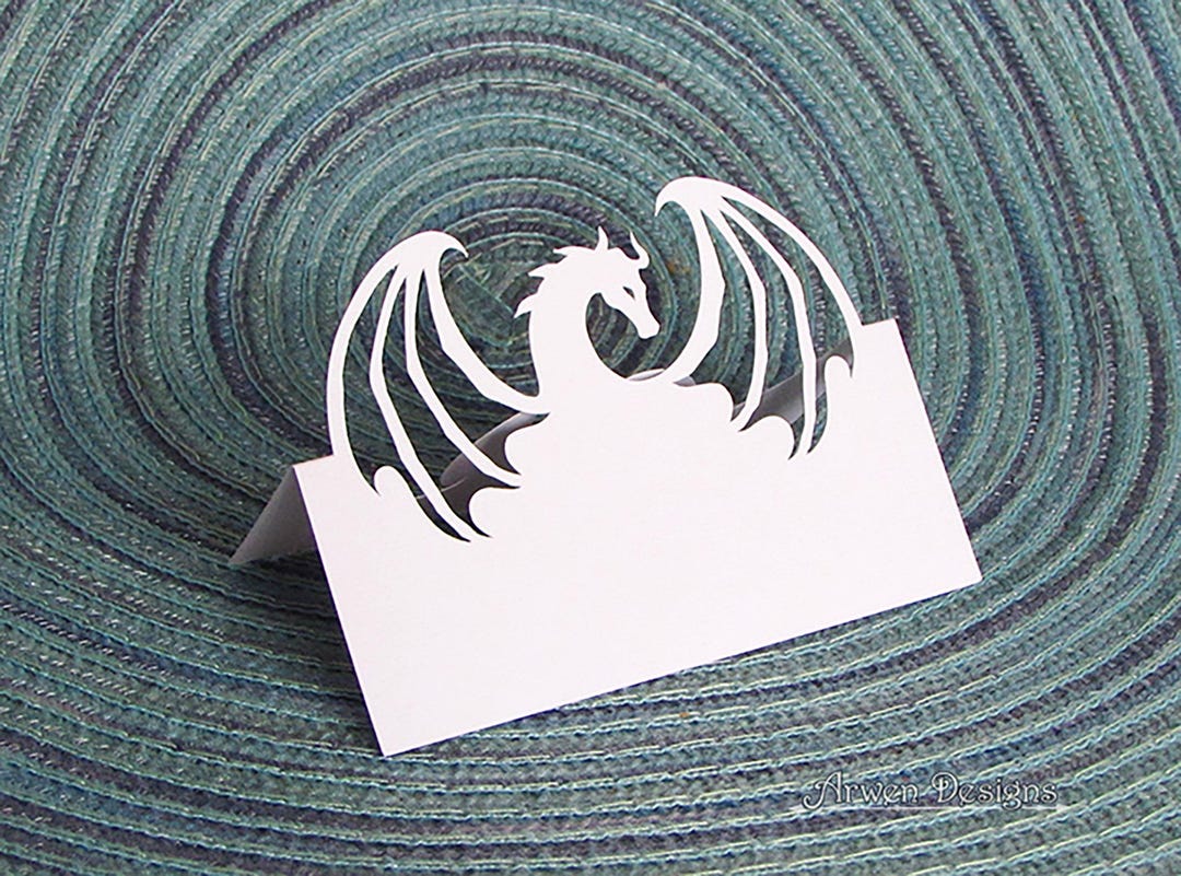 Dragon Wedding Place Card, Medieval Fantasy Renaissance Party, Dragon ...