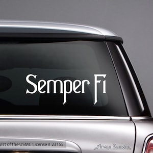 Marines Semper Fi Logo Vinyl Car DECAL, US Marine Corps Always Faithful ...