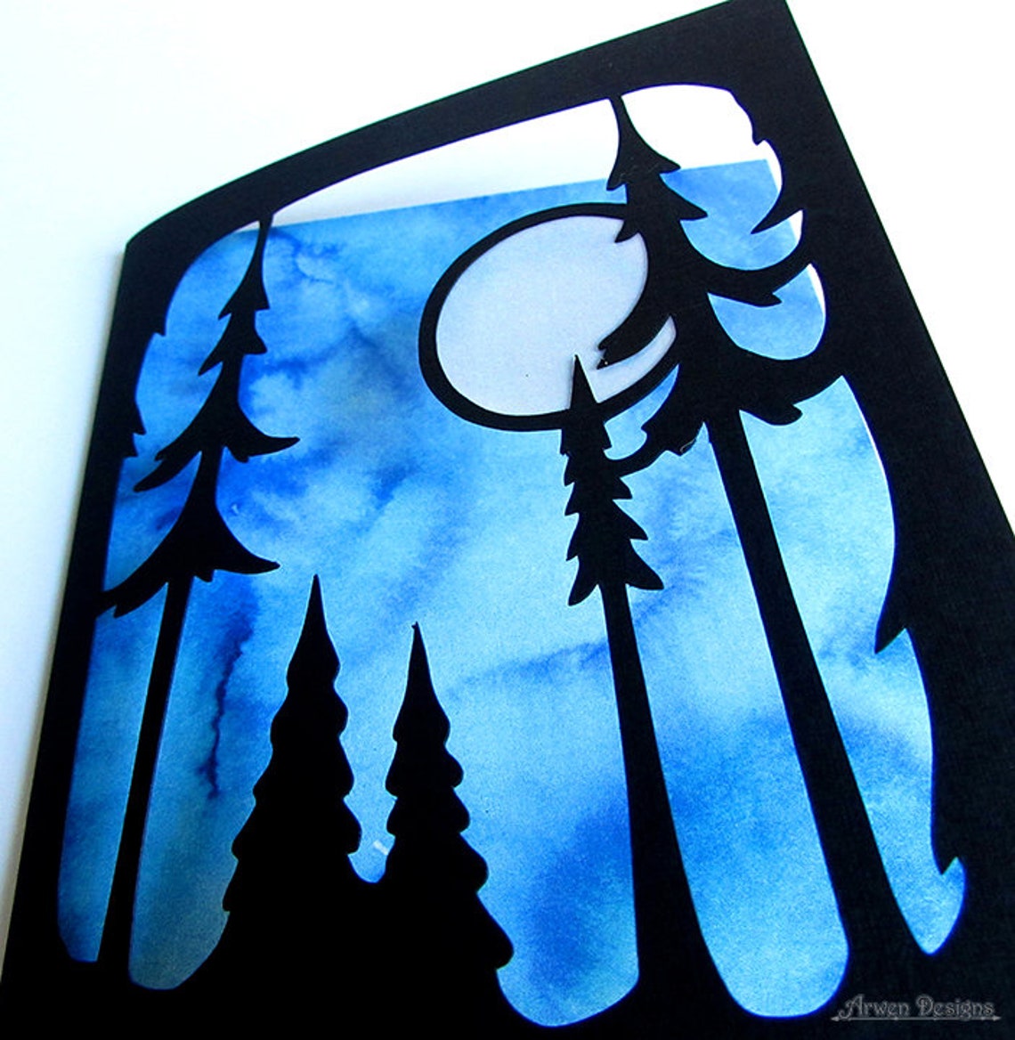 Forest Card Nature Greeting Card Winter Scene Christmas | Etsy