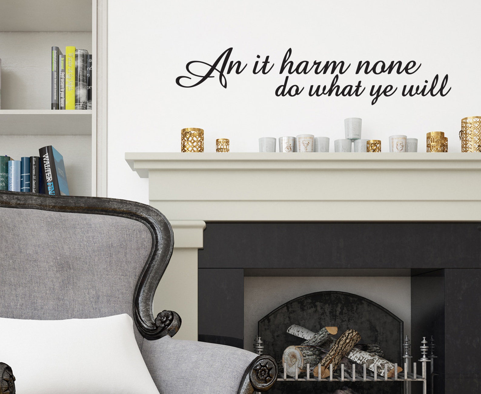 Wiccan Rede Vinyl WALL ART, Pagan Decal, an It Harm None, Witches Decor ...