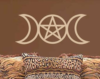 Triple Goddess Decal | Boho Celestial Decal | Pagan Wiccan Wall Art ...