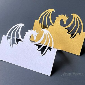 Dragon Wedding Place Card, Medieval Fantasy Renaissance Party, Dragon ...