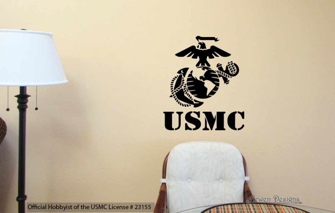 USMC Marines EGA Logo, Vinyl Wall Art, Eagle Globe Anchor, Marine Corps ...