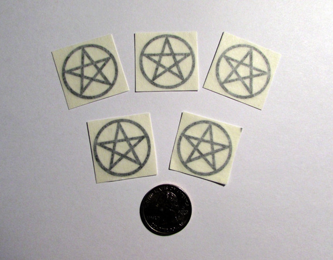 MINI Decals! Set of 5 Pentagram Vinyl CAR DECAL, Pagan Wiccan Sticker ...