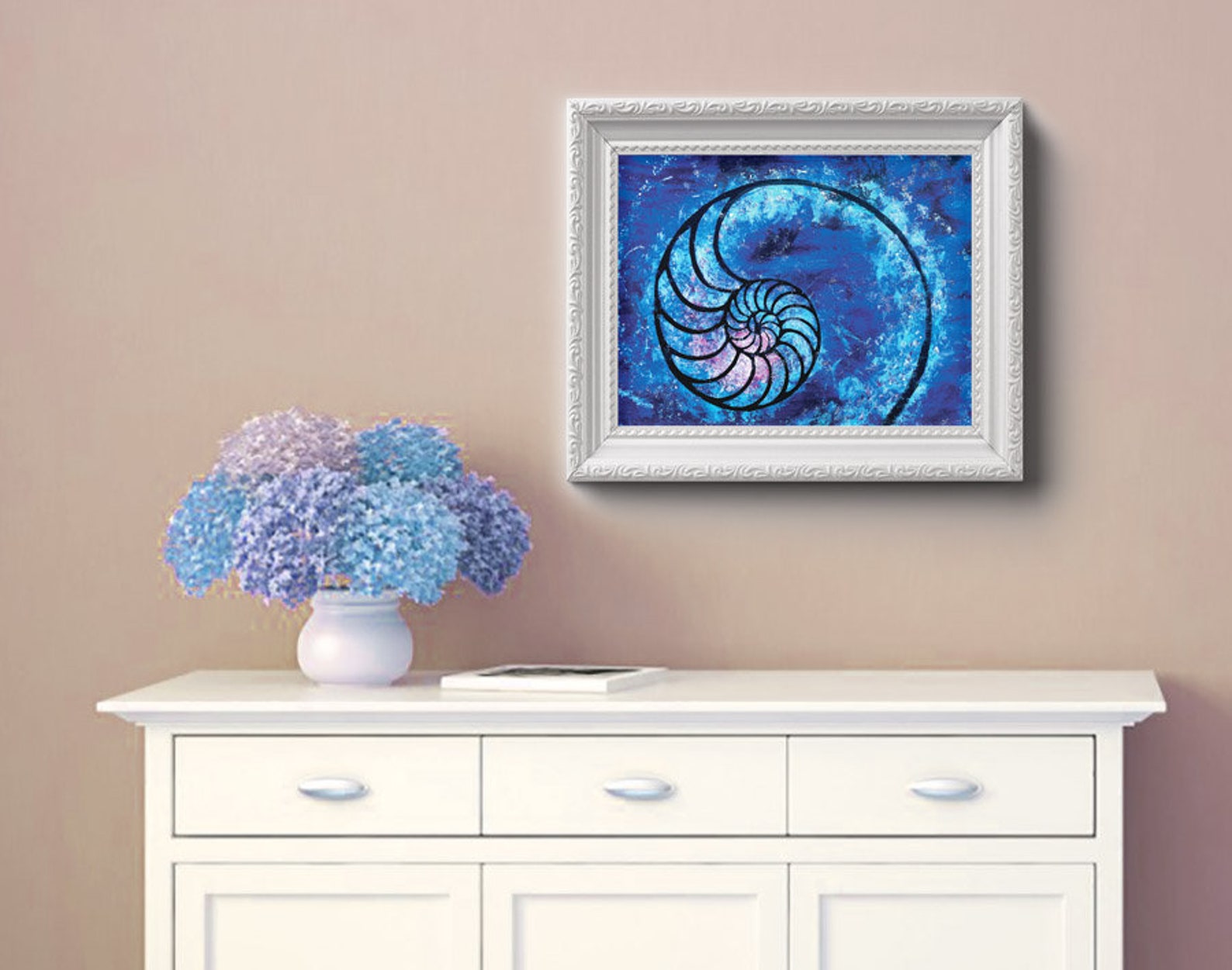 Nautilus ART PRINT, Galaxy Space Art, Sacred Geometry, Ocean Nature ...