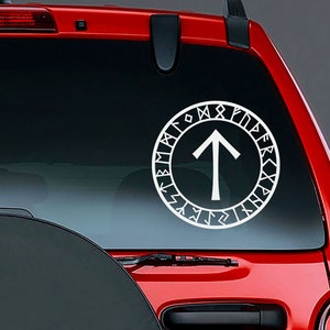 Rune Circle Tyr Tiwaz Rune Viking Norse Mythology Vinyl CAR DECAL Pagan ...