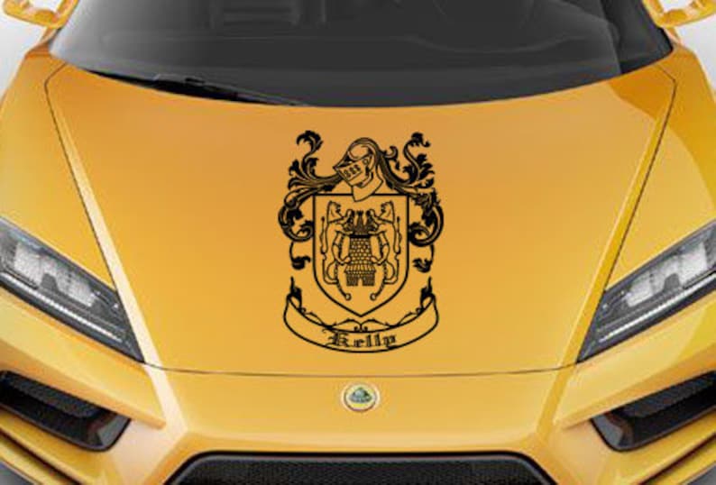Custom Family Crest Vinyl DECAL, Personalized Wall Art, Coat of Arms ...