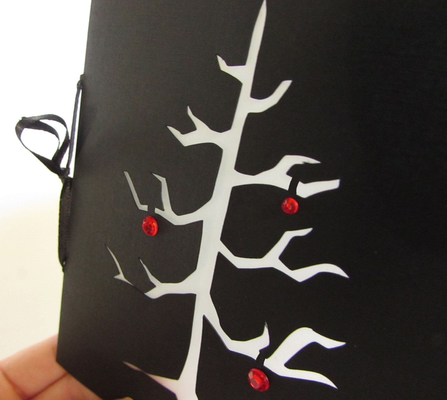 Gothic Christmas Tree Black Silhouette Greeting Card Cut Paper - Etsy ...