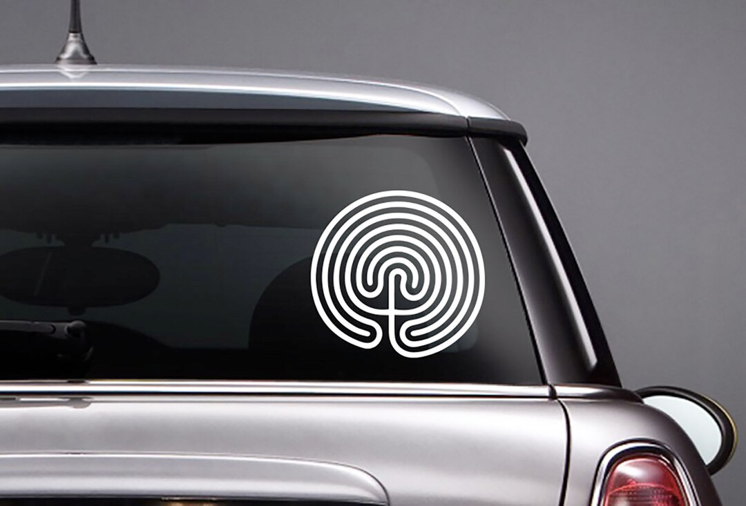 Labyrinth Maze Symbol Vinyl CAR DECAL Sacred Geometry Ancient Pagan ...