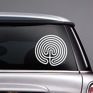 Labyrinth Maze Symbol Vinyl CAR DECAL Sacred Geometry Ancient Pagan ...