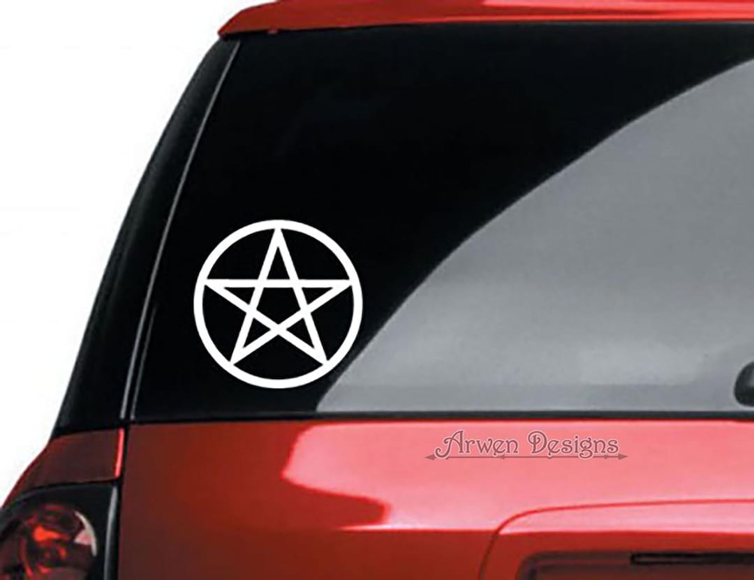 Pentagram Vinyl CAR DECAL, Wiccan Sticker, Pagan Symbol, Pentacle Decal ...
