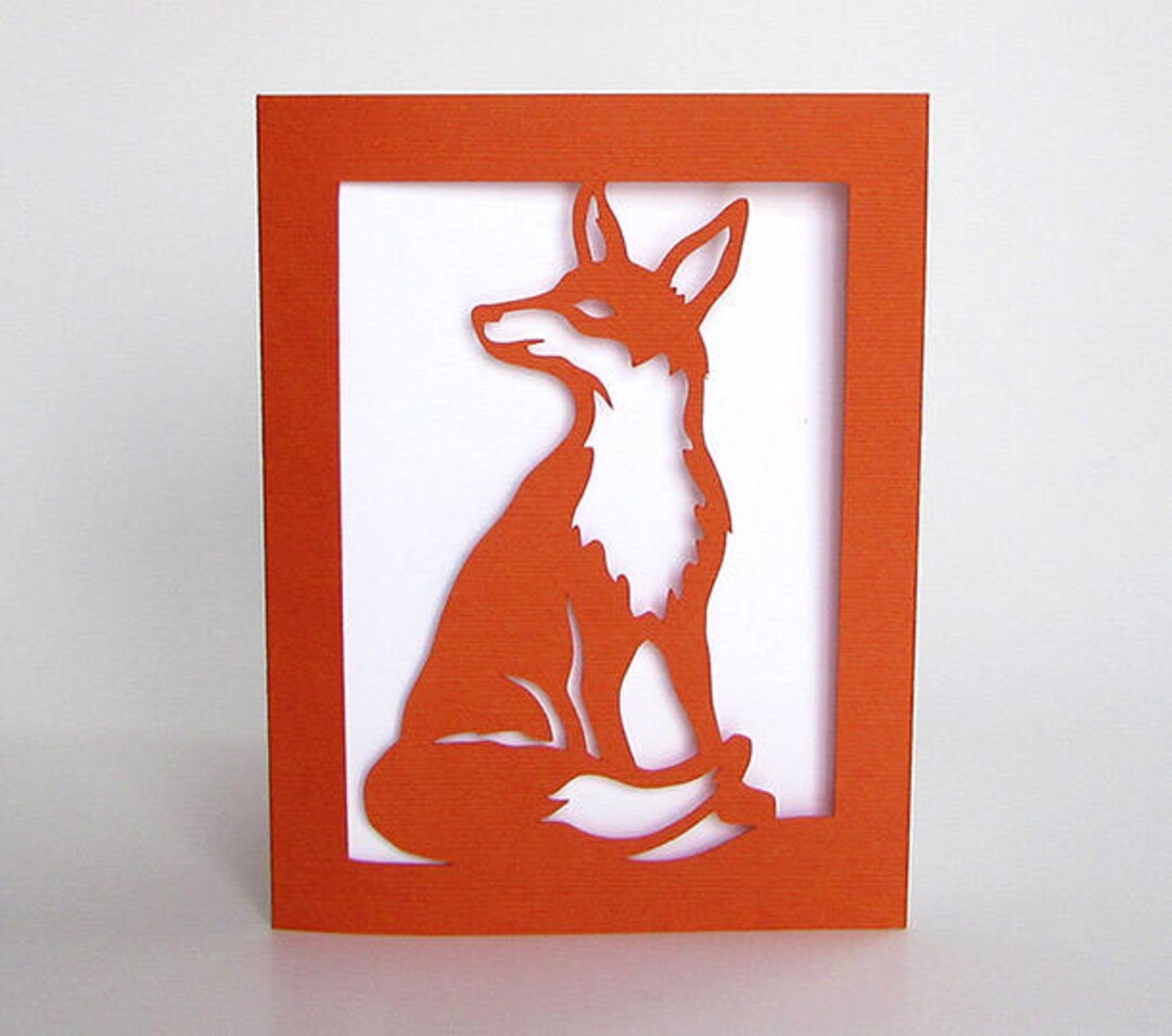 Fox Card , Woodland Animal Nature Gift, Fox Art Cut Paper - Etsy