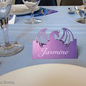 Dragon Wedding Place Card, Medieval Fantasy Renaissance Party, Dragon ...