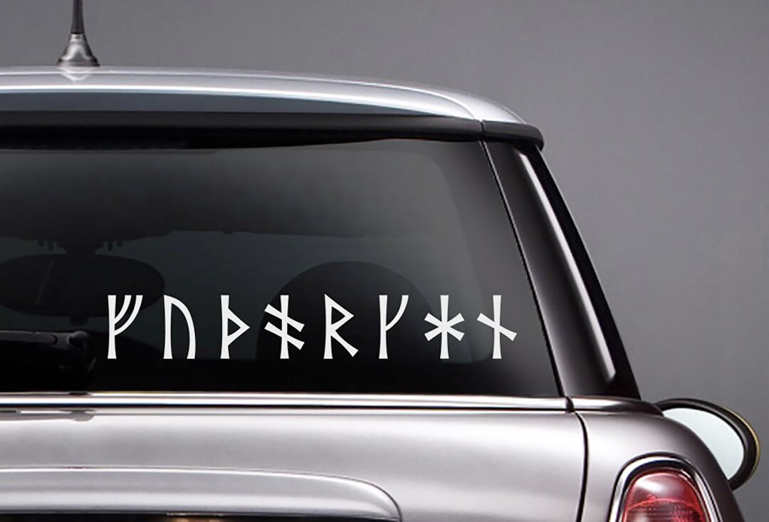 Runes Vinyl CAR DECAL, Set of 16 Runes Younger Futhark, Viking Sticker ...