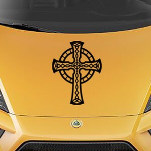 Celtic Cross Vinyl CAR DECAL Christian Irish Catholic Sun Cross Sticker ...