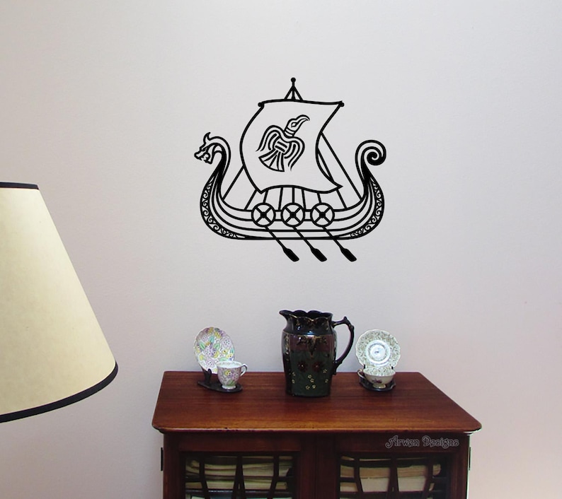 Viking Ship CAR DECAL, Personalized Viking Sticker, Custom Norse Decor ...