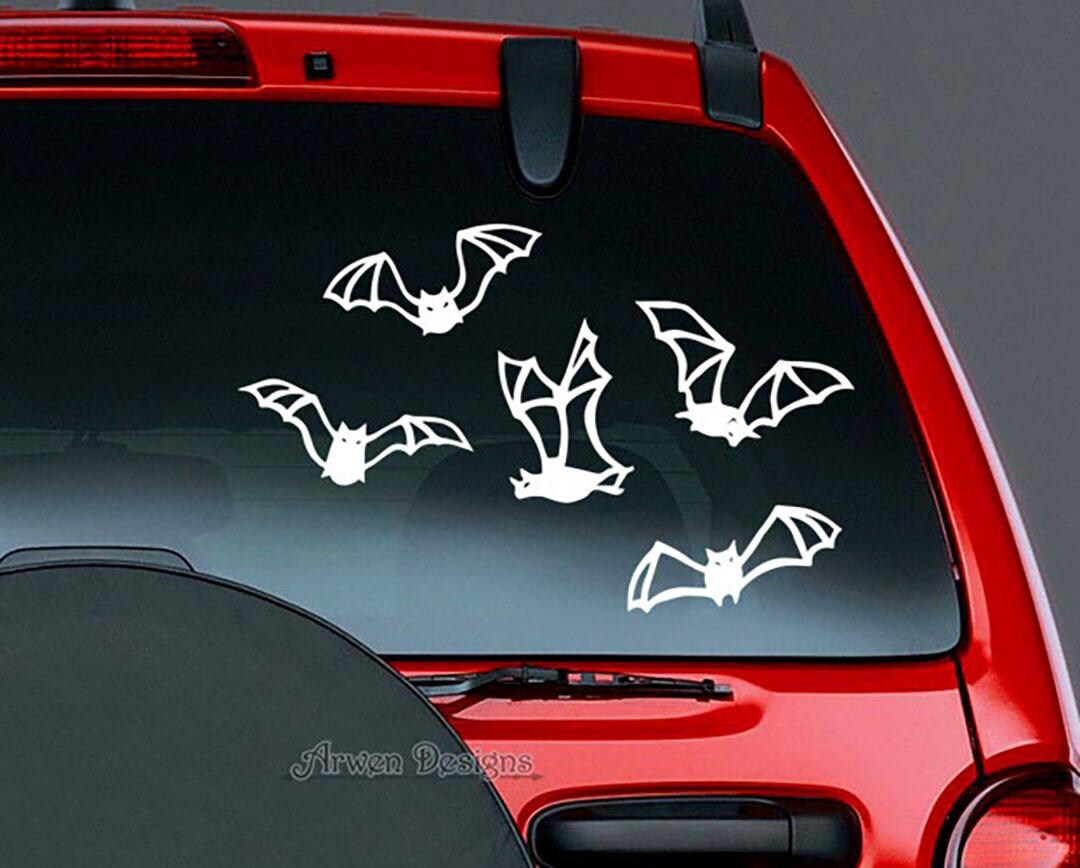 Bat DECALS, Set of 5, Halloween Decor, Spooky Stickers, Gothic Gifts ...