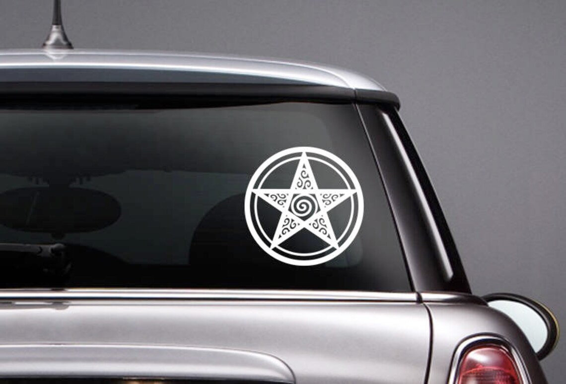 Pentagram Spiral CAR DECAL Wiccan Pagan Pentacle Vinyl Sticker - Etsy
