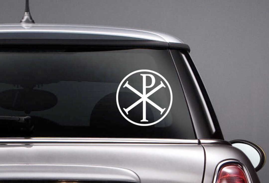 Christogram Chi Ro Cross Vinyl CAR DECAL Chrismon Symbol of Christ - Etsy