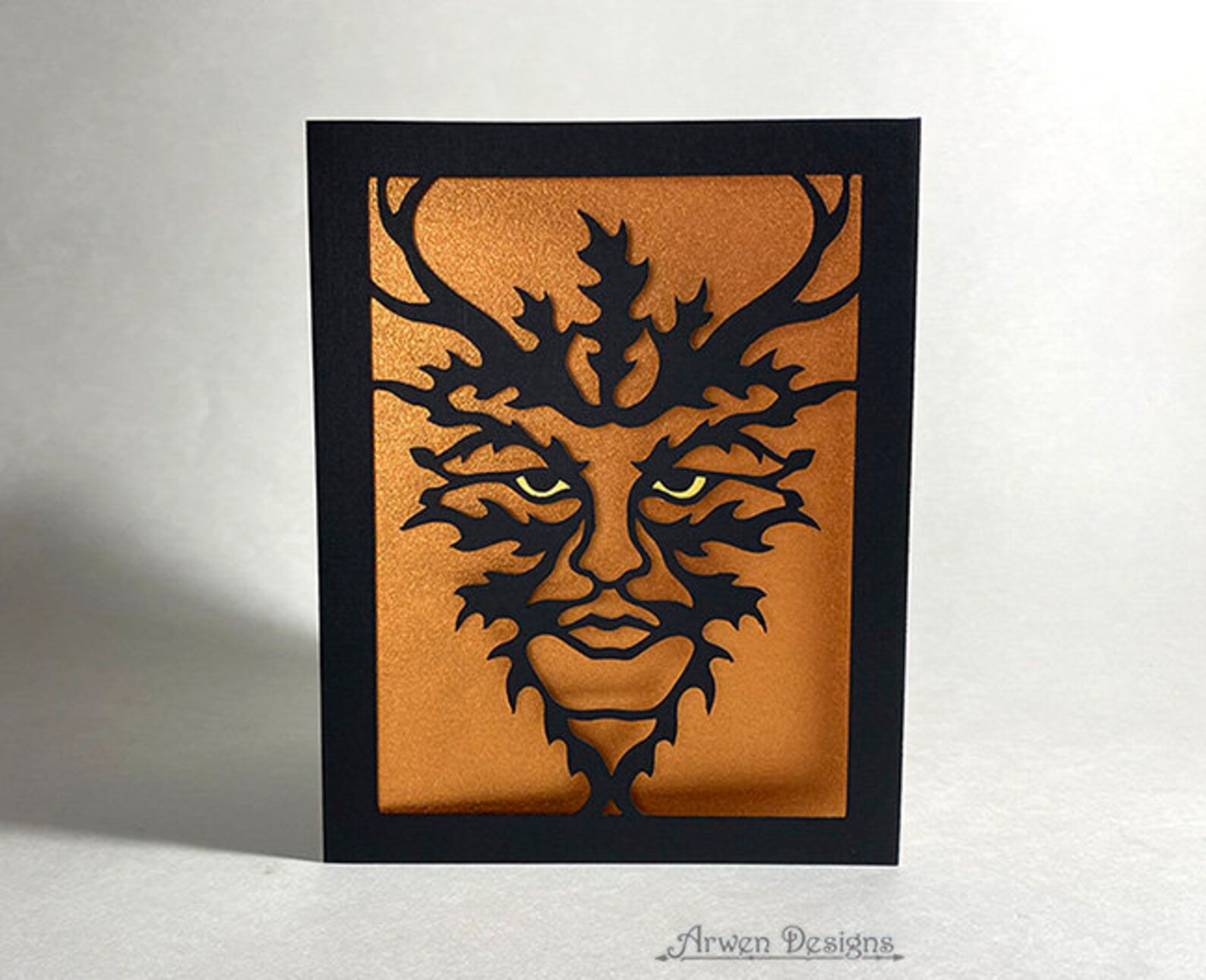 Green Man Card Oak King Solstice Card Pagan Holiday Beltane - Etsy