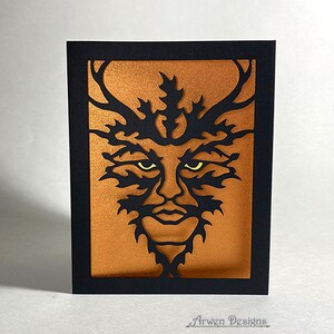 Green Man Card, Oak King Solstice Card, Pagan Holiday, Beltane Card ...