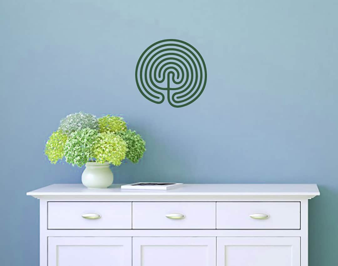 Labyrinth Symbol Vinyl WALL ART: Ancient Sacred Geometry Meditation ...