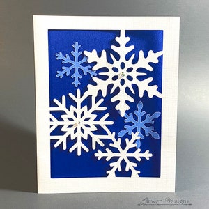 Snowflake Holiday CARD, Christmas Card, Winter Greetings, Luxury ...