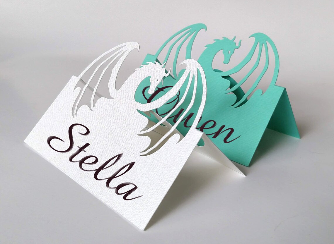 Dragon Wedding Place Card Medieval Fantasy Renaissance Party | Etsy