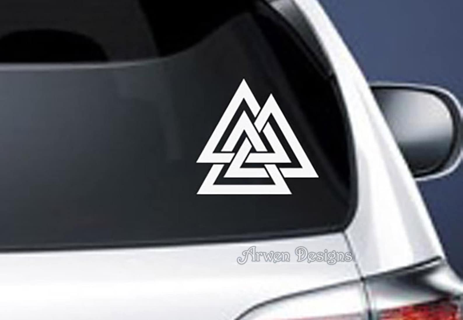 Valknut Vinyl CAR DECAL, Norse Viking Sticker, Pagan Asatru, Heathen ...