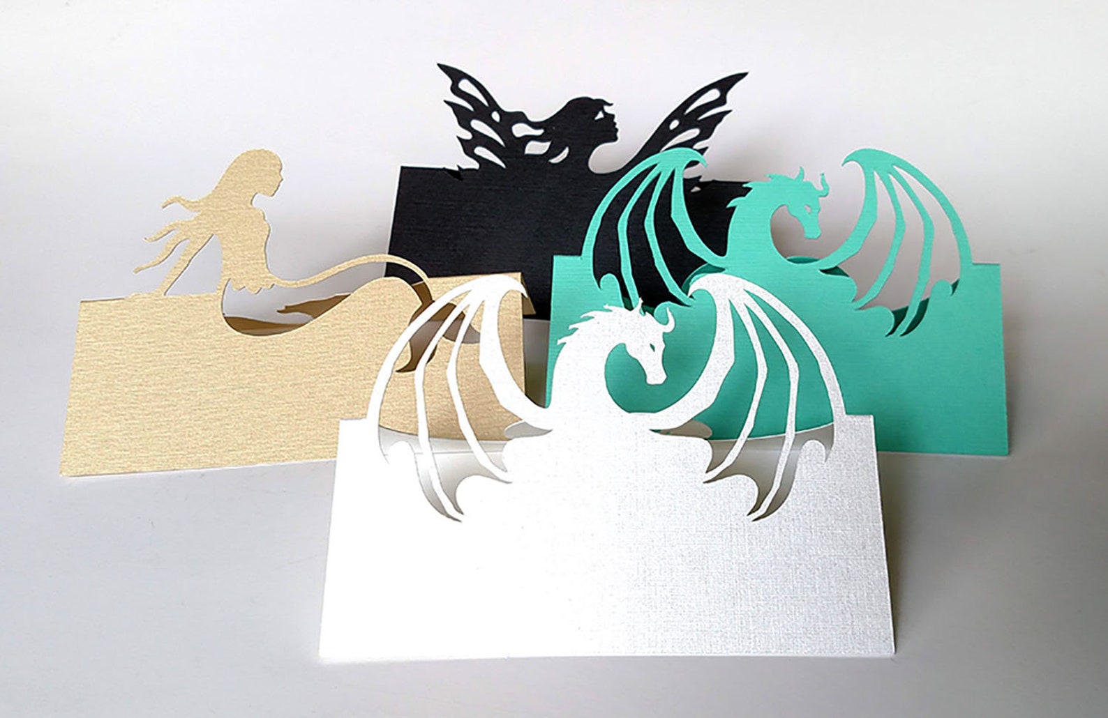 Dragon Wedding Place Card, Medieval Fantasy Renaissance Party, Dragon ...