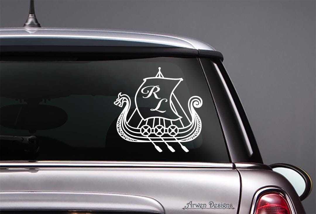 Viking Ship CAR DECAL, Personalized Viking Sticker, Custom Norse Decor ...