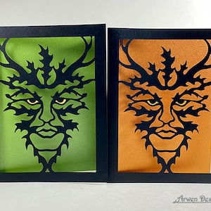 Green Man Card, Oak King Solstice Card, Pagan Holiday, Beltane Card ...
