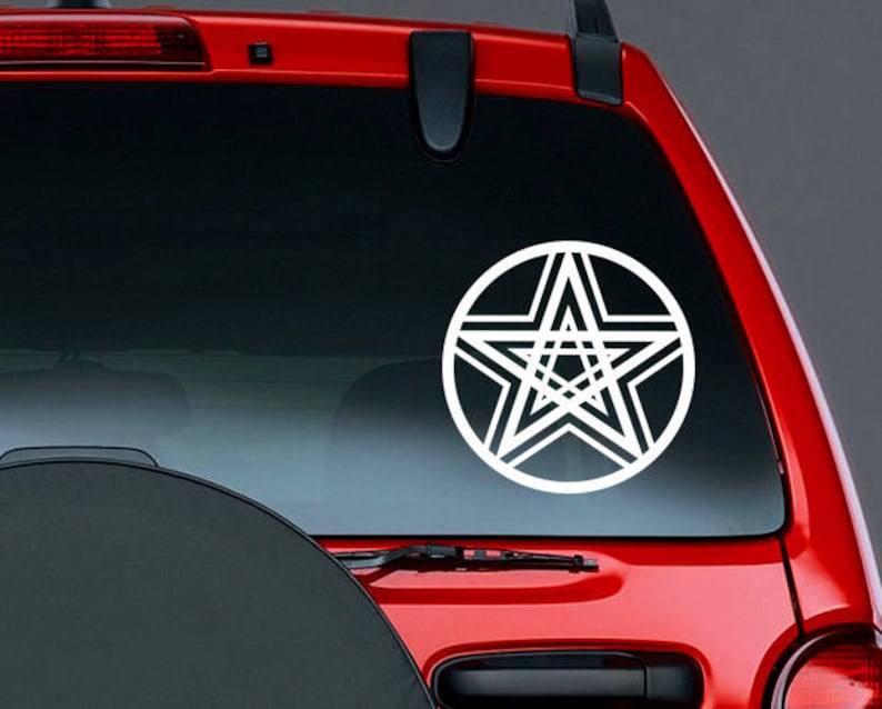Double Pentagram CAR DECAL Wiccan Pagan Pentacle Vinyl Sticker - Etsy UK