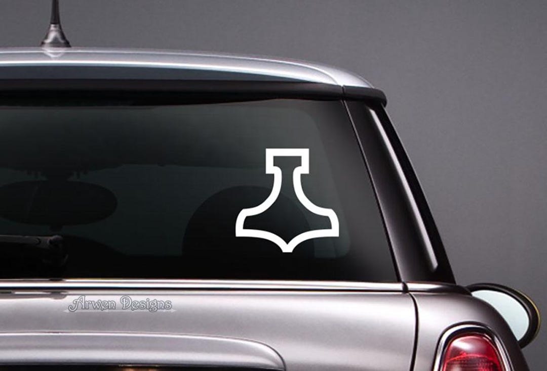 Mjolnir Thor's Hammer Military Memorial Vinyl CAR DECAL, Asatru Norse ...
