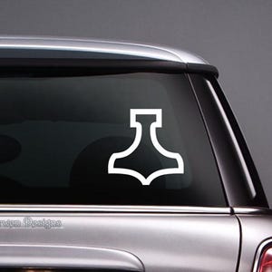 Mjolnir Thor's Hammer Military Memorial Vinyl CAR DECAL, Asatru Norse ...