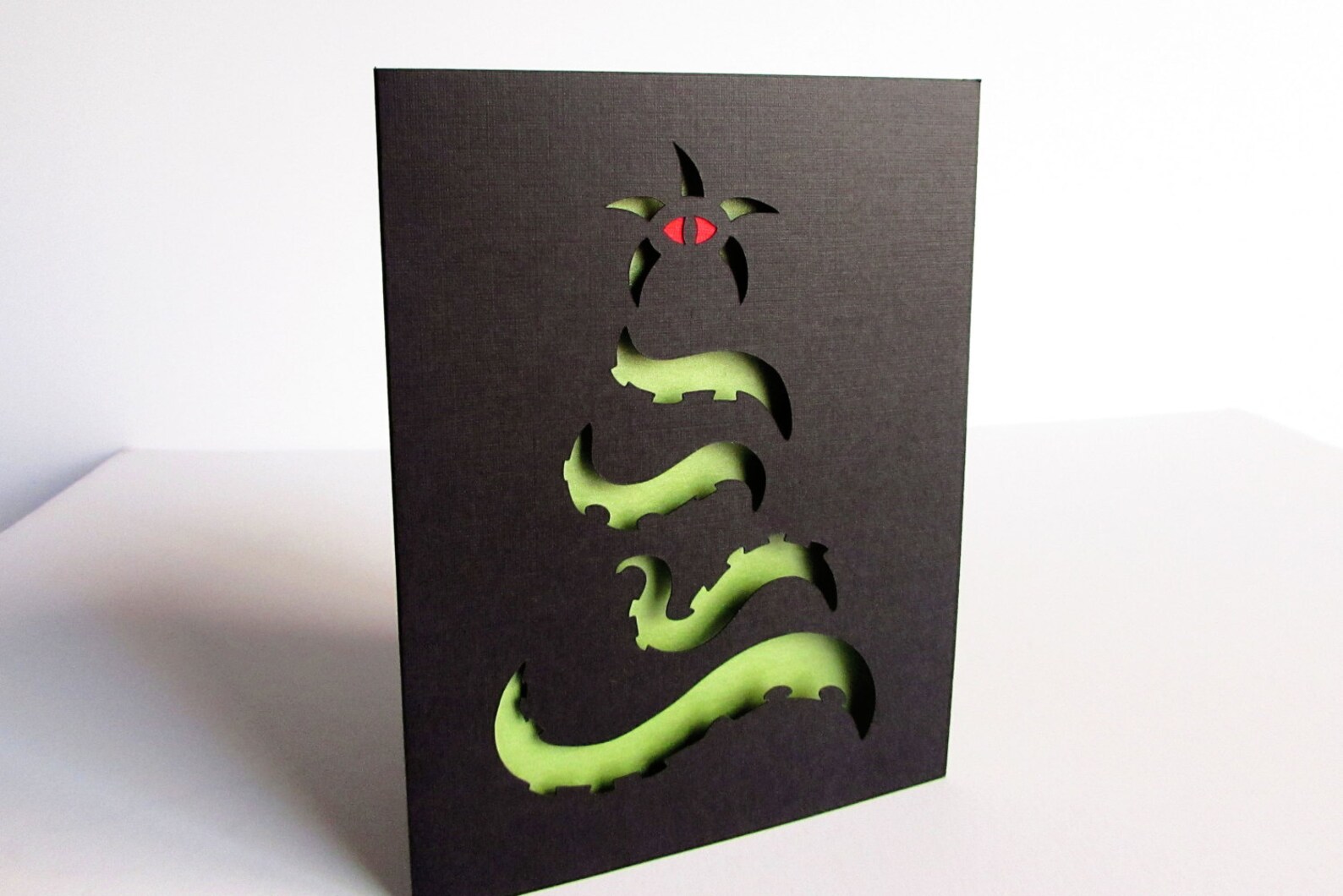 Cthulhu Christmas Tree, Holiday Greeting Card, Green and Black, Horror ...