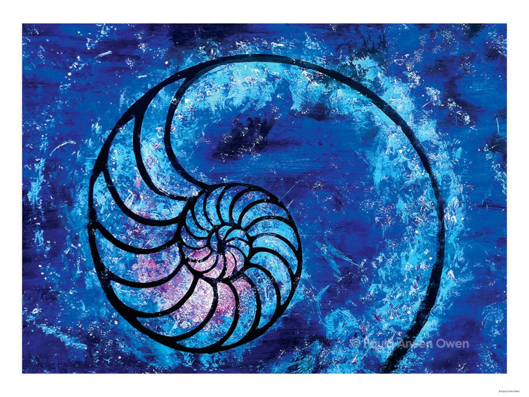 Nautilus ART PRINT, Galaxy Space Art, Sacred Geometry, Ocean Nature ...
