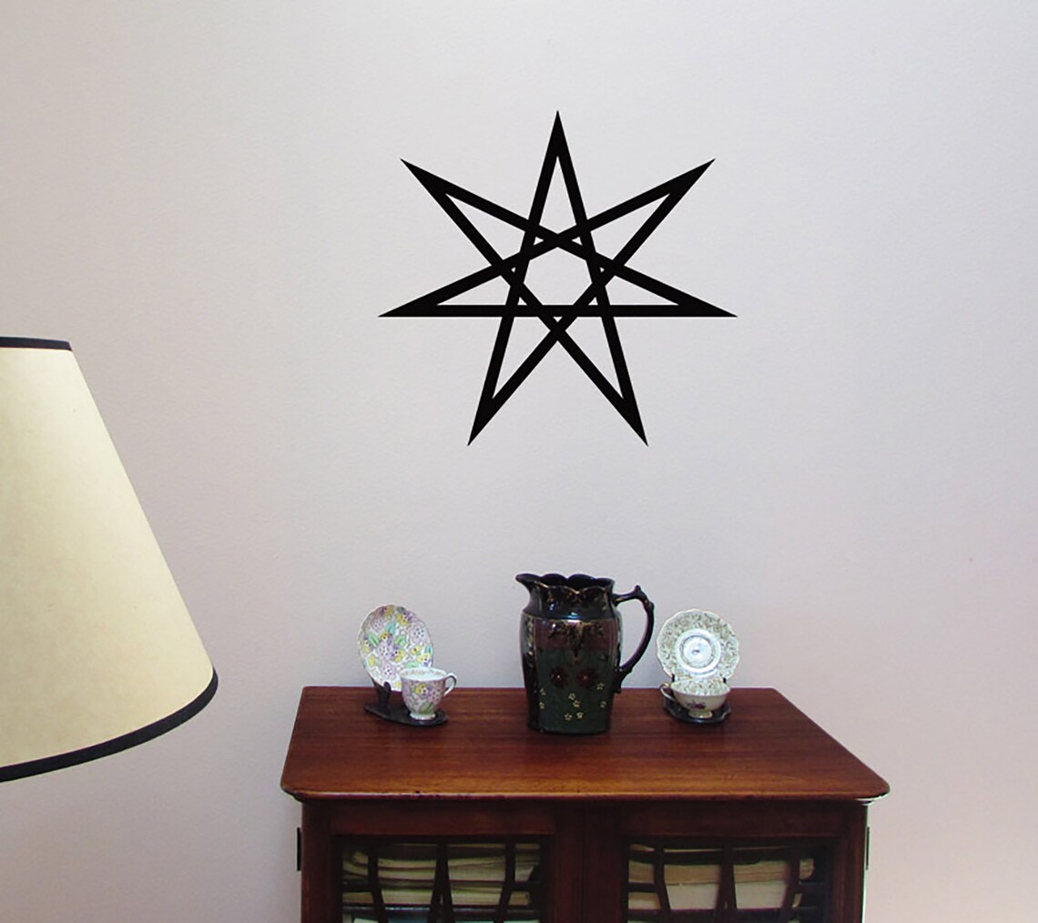 7-pointed Star Septagram, Elven Faery Star WALL ART Pagan Wiccan ...