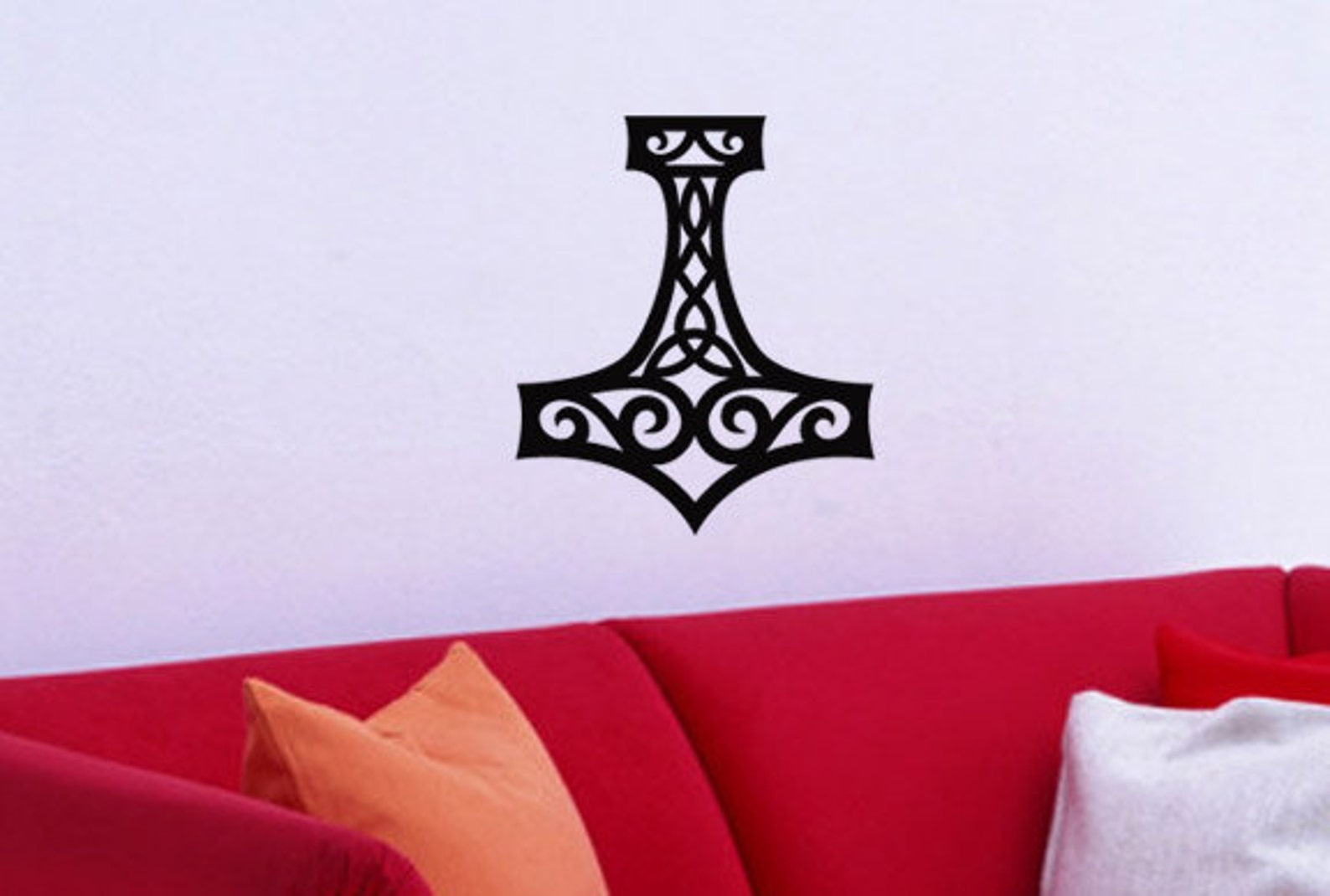 Thor's Hammer Vinyl WALL ART Mjolnir Decal Viking Pagan - Etsy