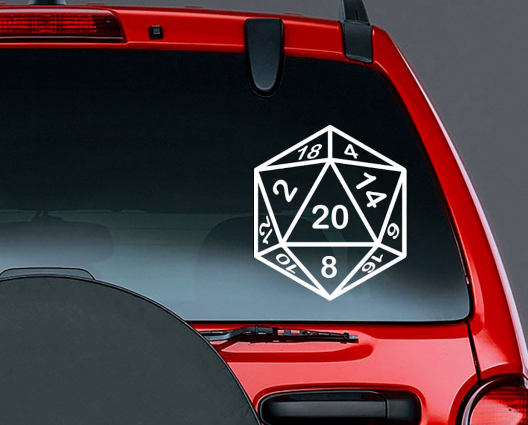 D20 DICE Vinyl Car Decal, Dnd RPG Gaming Sticker - Etsy