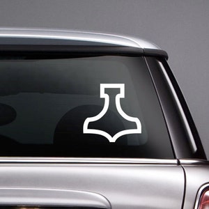 Mjolnir Thor's Hammer Military Memorial Vinyl CAR DECAL, Asatru Norse ...