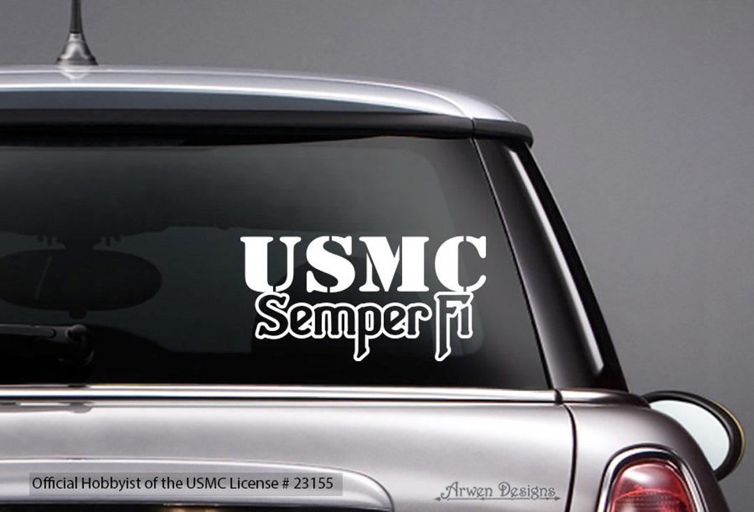 Marines USMC Semper Fi Logo Vinyl Car Decal, US Marine Corps Always ...