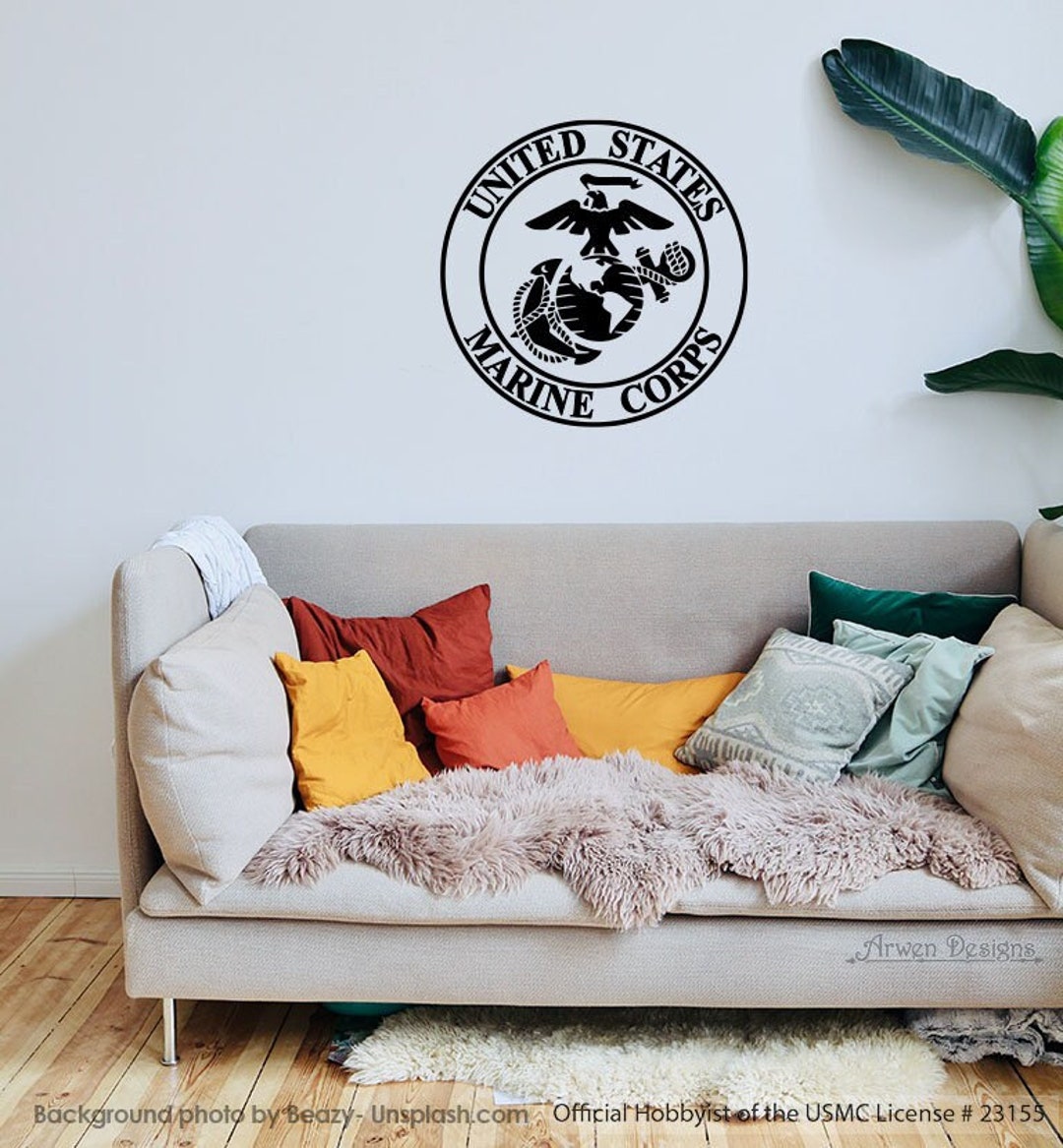 Marines EGA Circle Logo, Vinyl Wall Art, Eagle Globe Anchor, US Marine ...