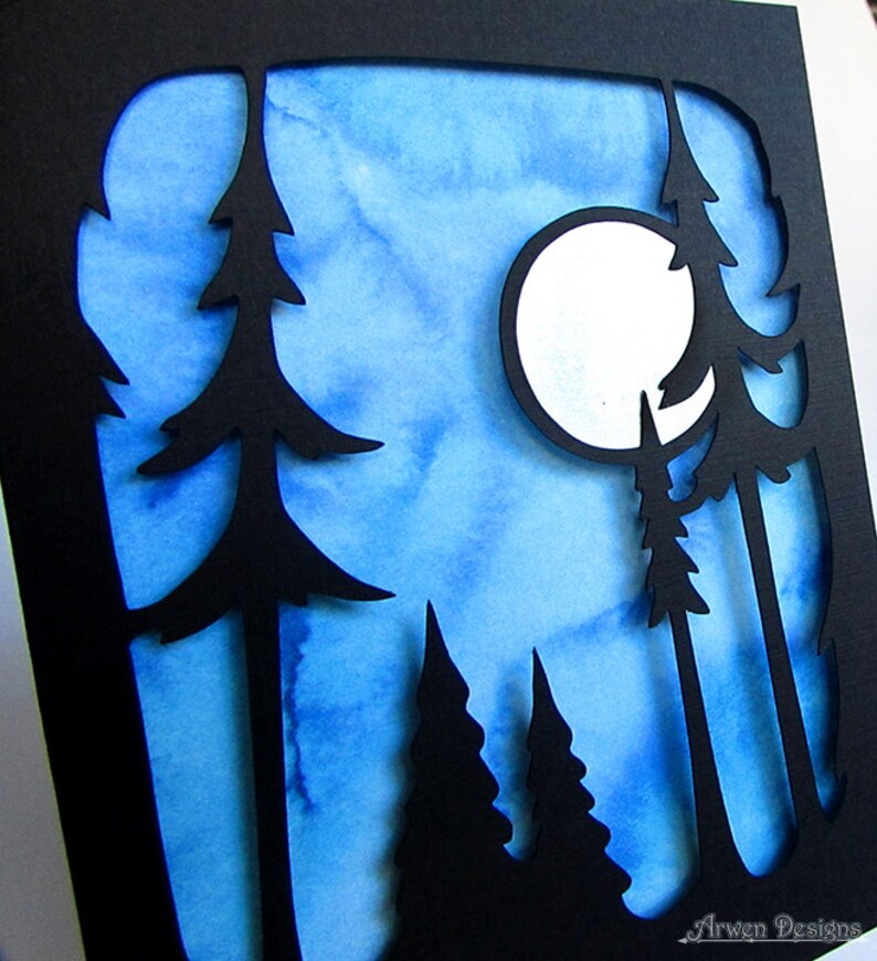 Forest Card Nature Greeting Card Winter Scene Christmas - Etsy