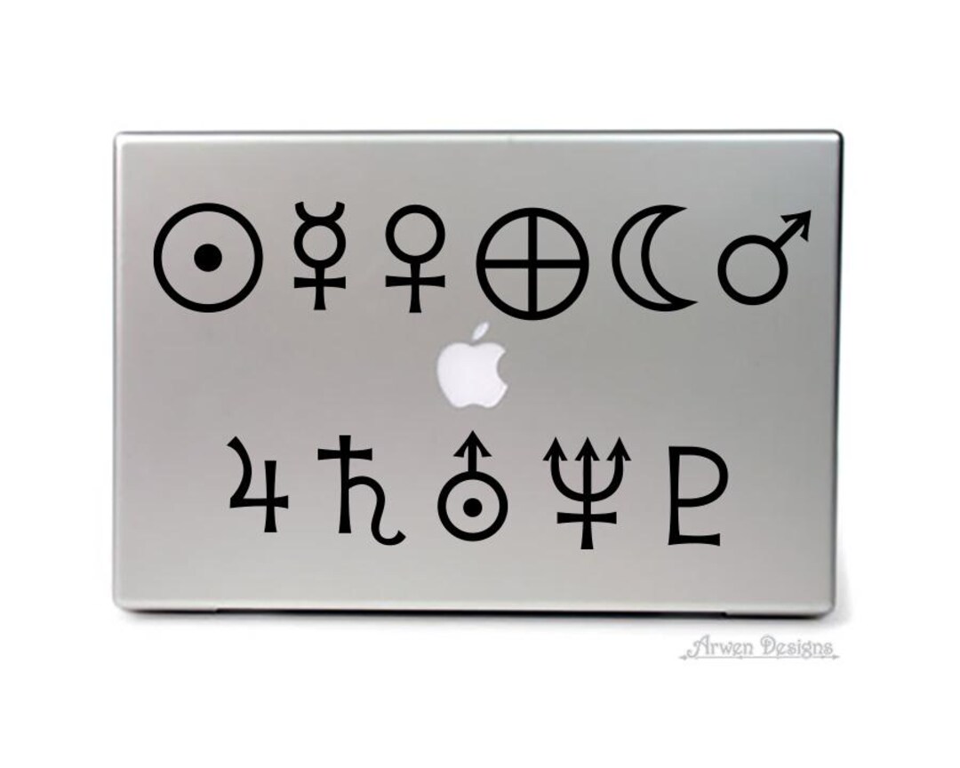 Planet Symbols Set of 11 Decals, All the Solar System Symbols ...