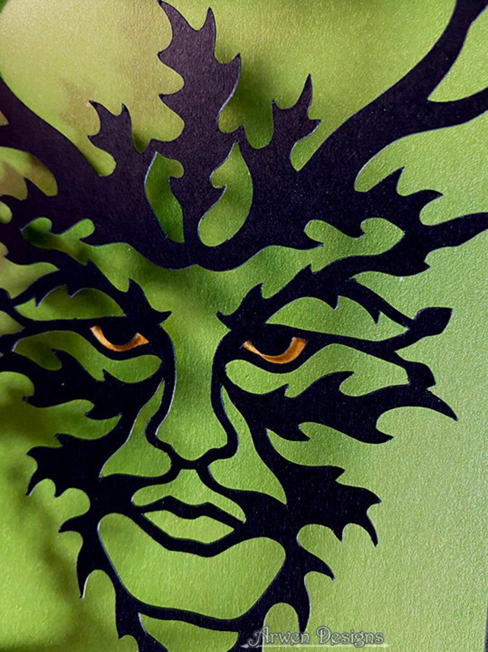 Green Man Card Oak King Solstice Card Pagan Holiday Beltane - Etsy