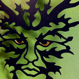 Green Man Card, Oak King Solstice Card, Pagan Holiday, Beltane Card ...
