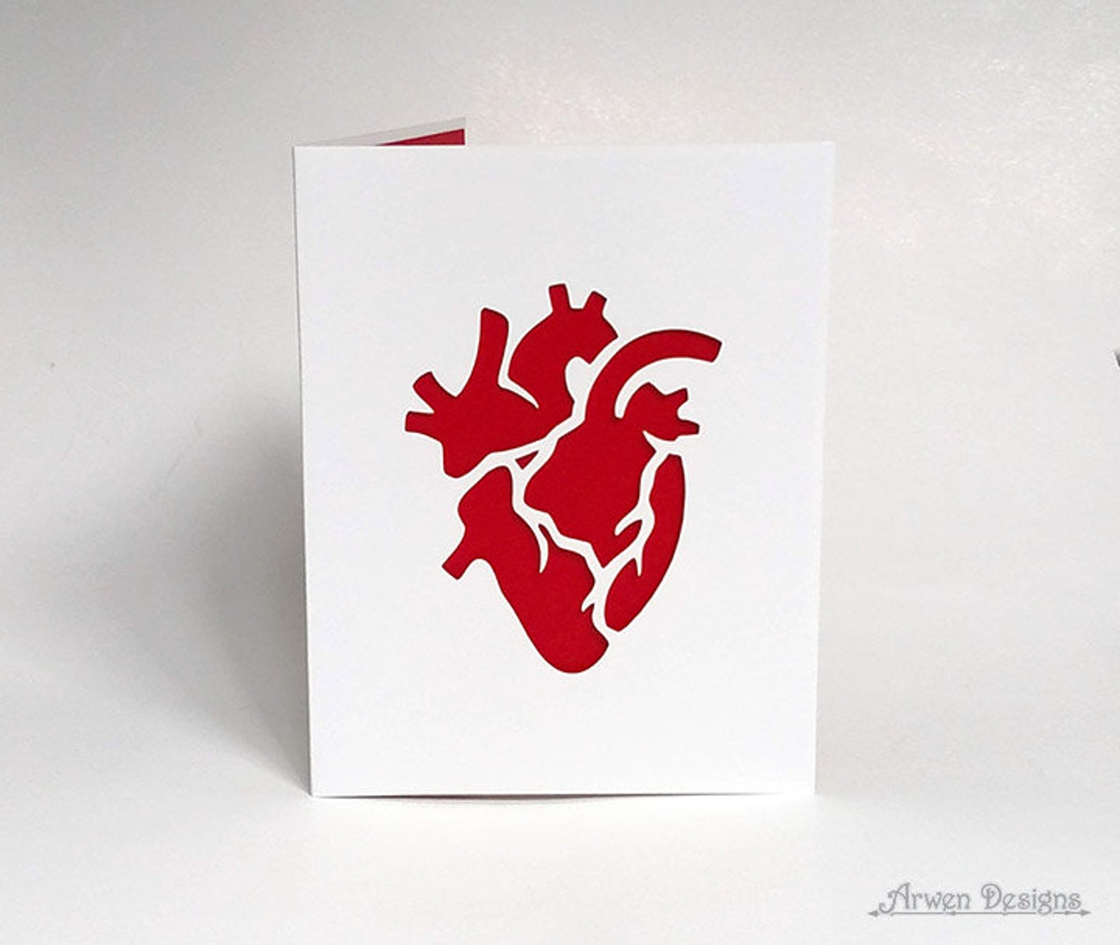 Anatomical Heart Valentine, Red & White Valentine's Day Card, Doctor ...